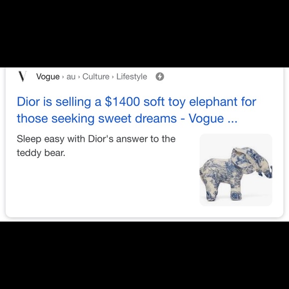 Dior | Toys | Dior Stuffed Elephant Toy | Poshmark